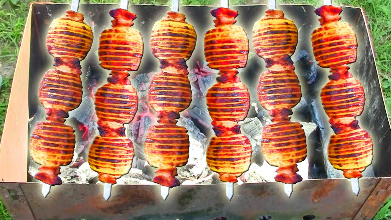 How to make a barbecue from potatoes. Turkish street food. Delicious Recipes - YouTube