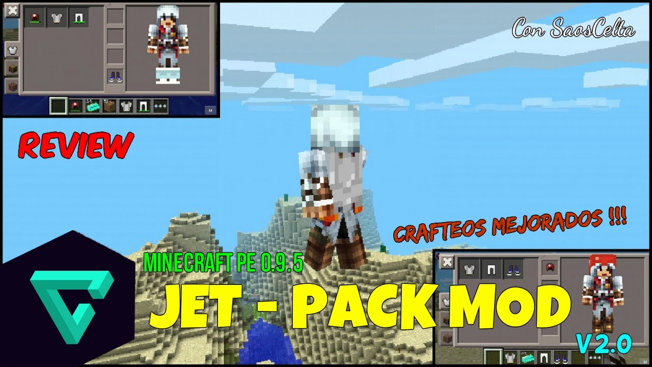 Jet-Pack Mod v2.0 | Minecraft PE 0.9.5 "Nuevos Crafteos" (Descarga | Español | Oficial) - YouTube