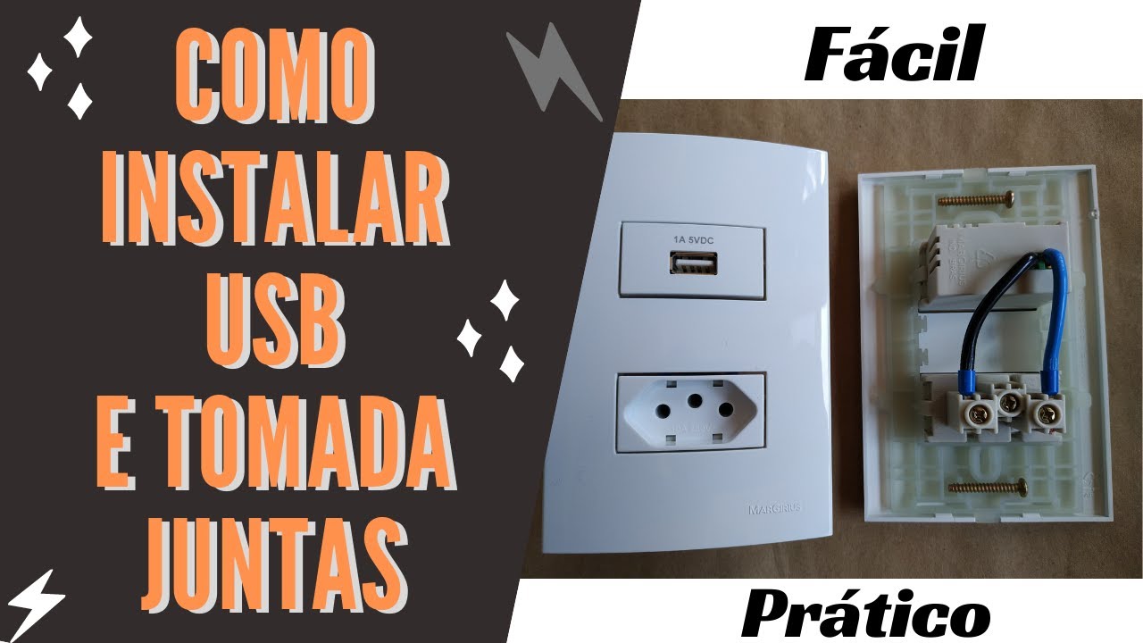 Como Instalar Tomada USB + Tomada padrão brasileiro - YouTube