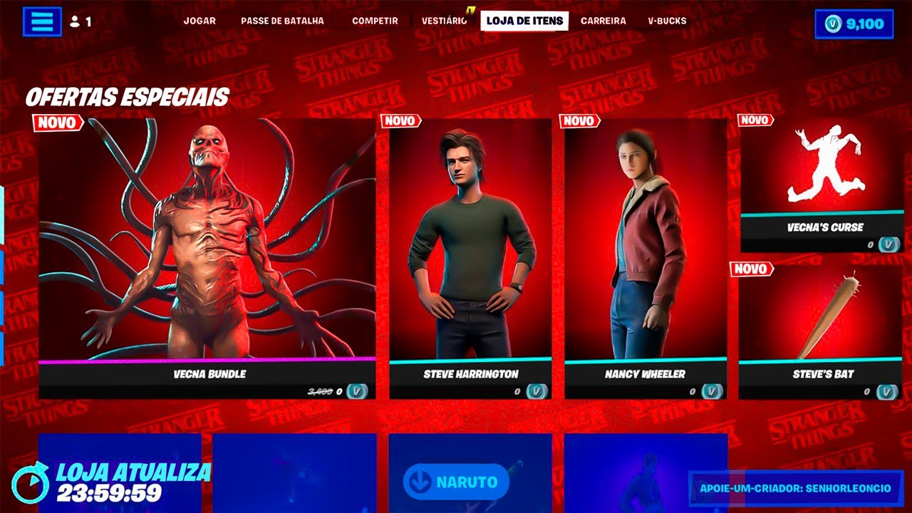 VECNA CHEGOU NO FORTNITE?? NOVA PARCERIA FORTNITE X STRANGER THINGS ...