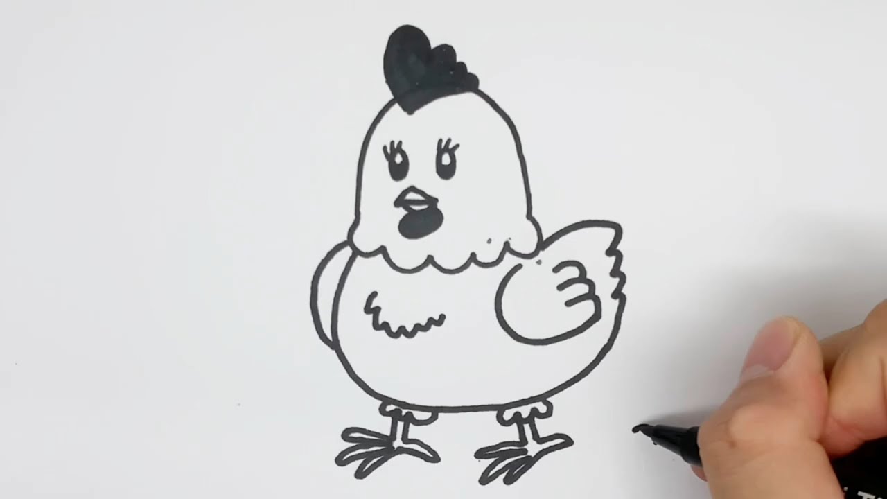 Cara Menggambar Ayam Mudah untuk anak-anak | How to draw a Chicken easy ...