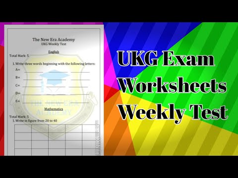 UKG Exam Worksheets | First Weekly Test - YouTube