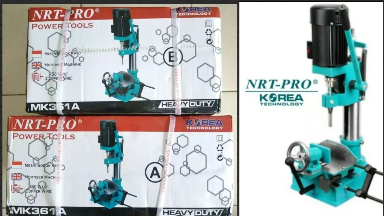 unboxing mesin bobok kayu / mortiser chisel NRT PRO ( MK361A ) - YouTube