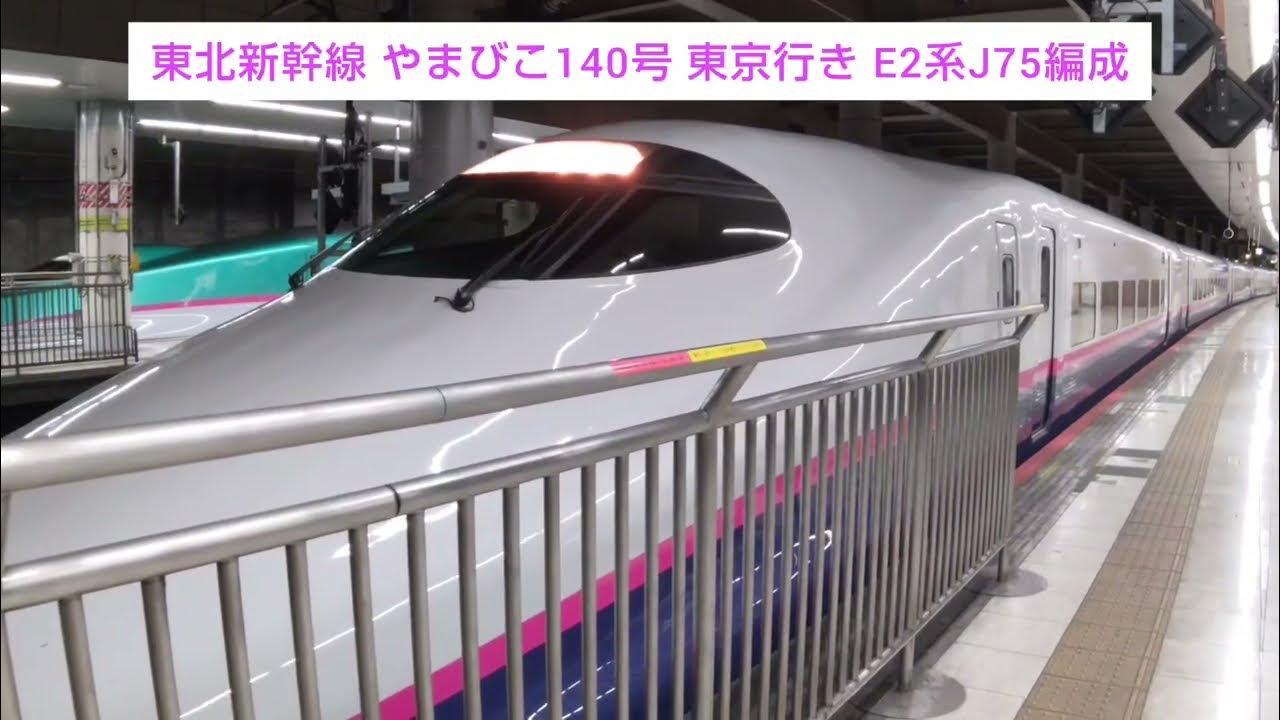 東北新幹線 やまびこ140号 東京行き E2系J75編成と山形新幹線 つばさ140号 東京行き E3系L61編成 2023.11.23 - YouTube