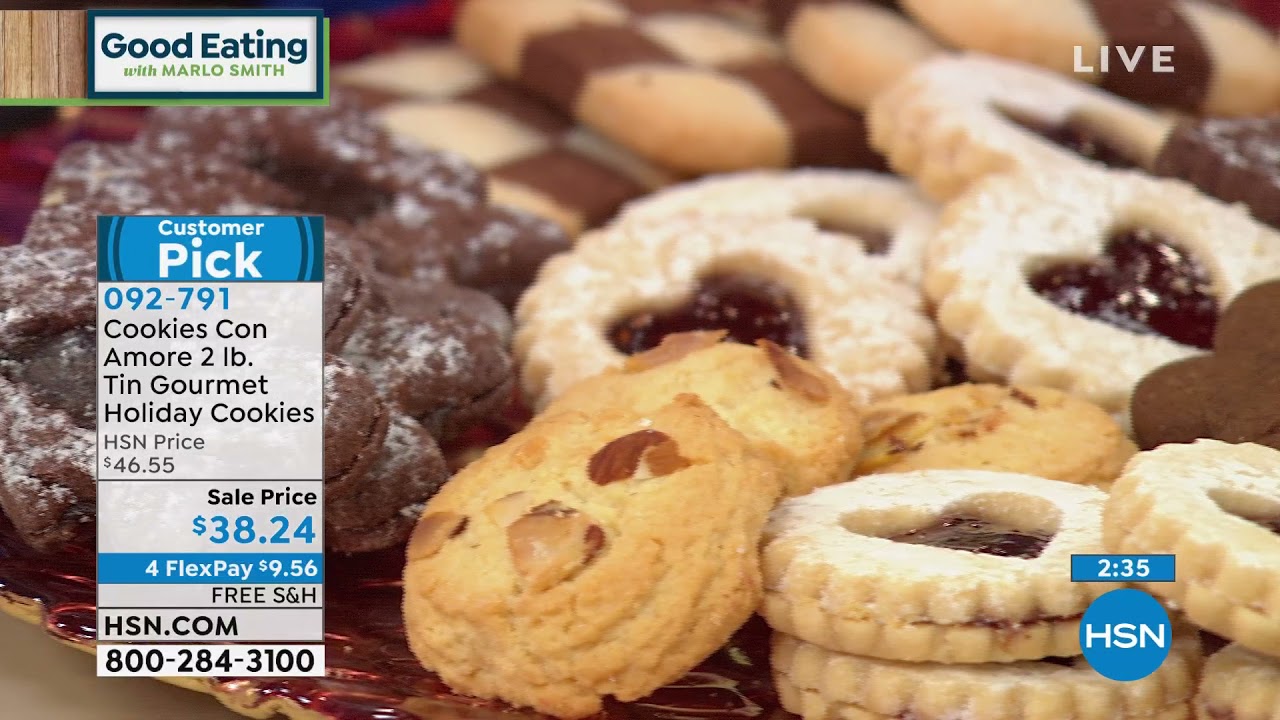 Cookies Con Amore 2 lb. Tin of Gourmet Holiday Cookies - YouTube