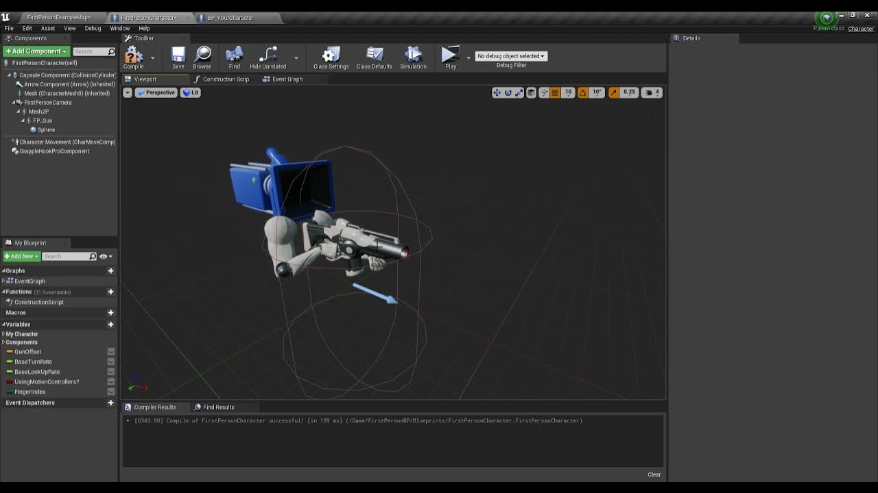 Unreal Engine 4 - Grapple Hook Pro - Tutorial (First Person) - YouTube
