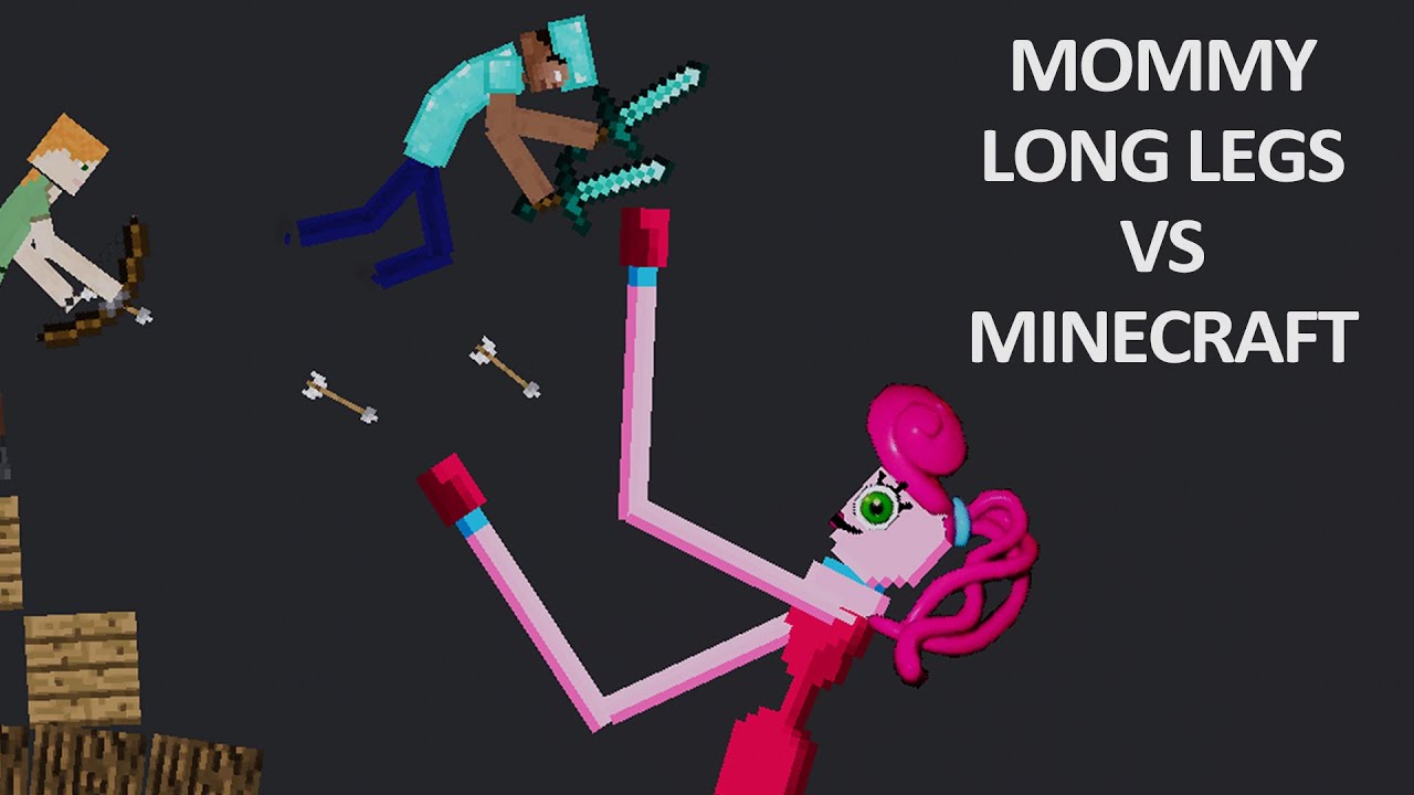 MOMMY LONG LEGS Attacks The Minecraft Village - People playground - YouTube