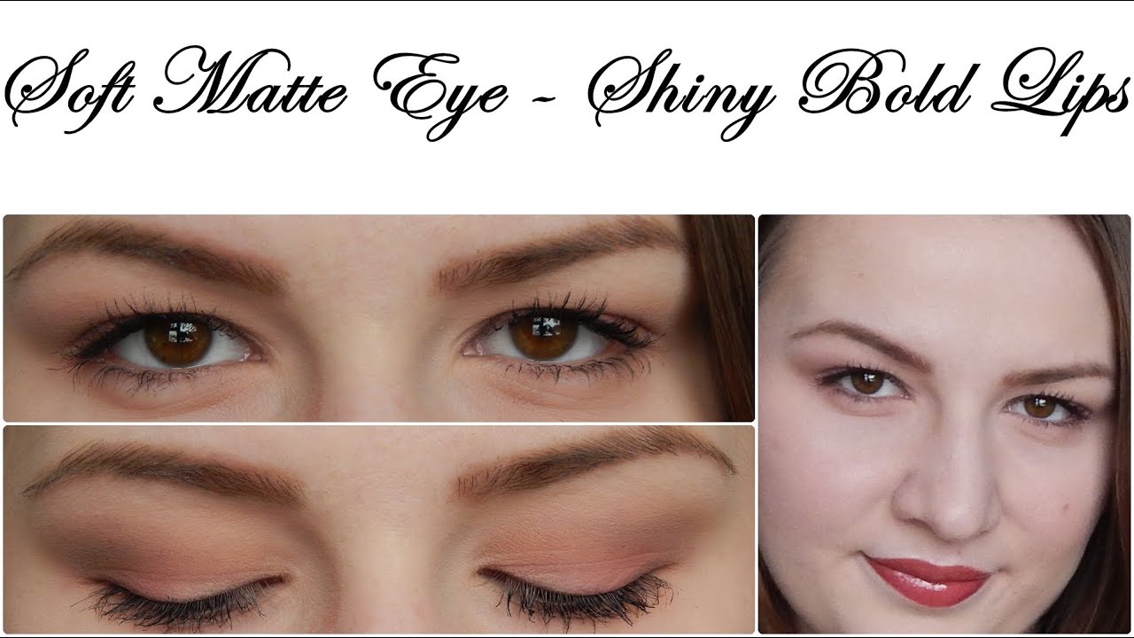 Soft Matte Eye + Shiny Bold Lips Makeup Tutorial - YouTube