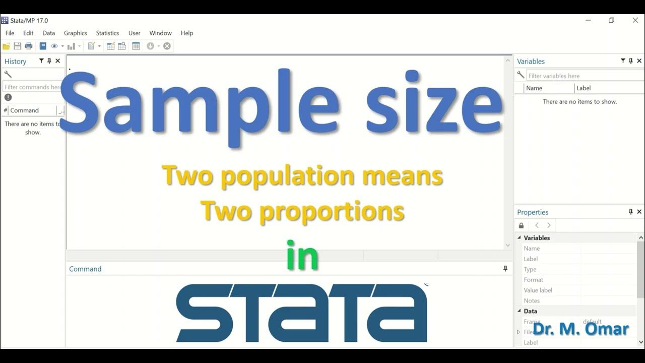 Sample size for proportions and means in STATA - YouTube