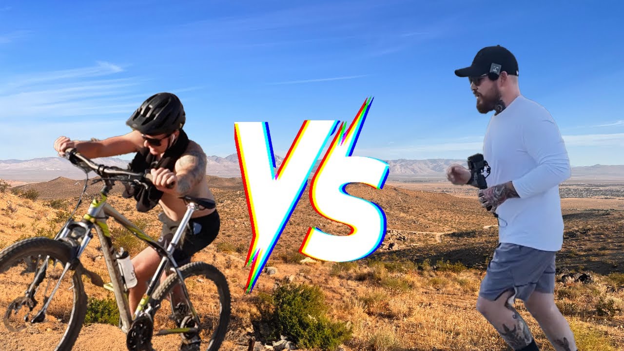 Biker Vs Runner Challenge! (EXTREME HEAT) - YouTube