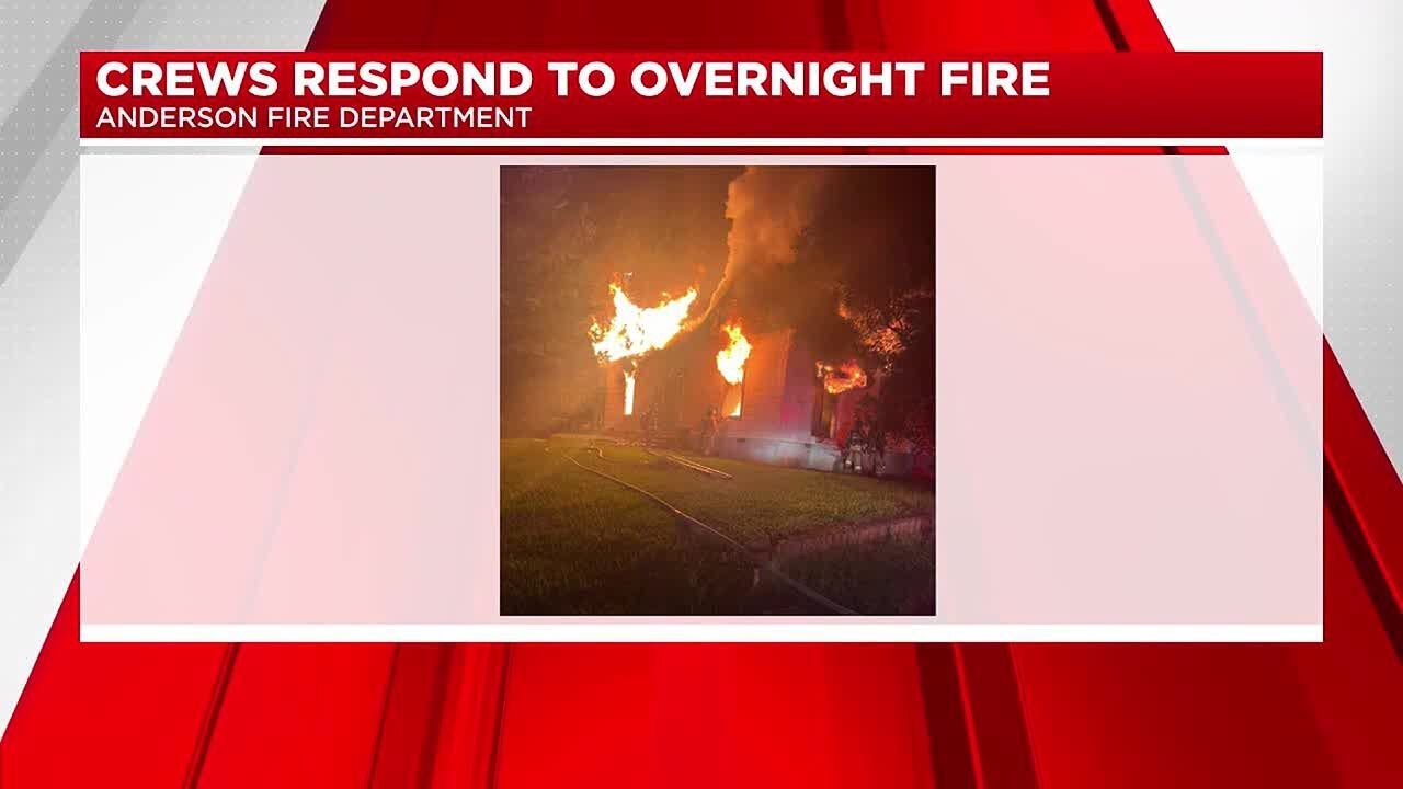 Crews respond to overnight fire in Anderson - YouTube
