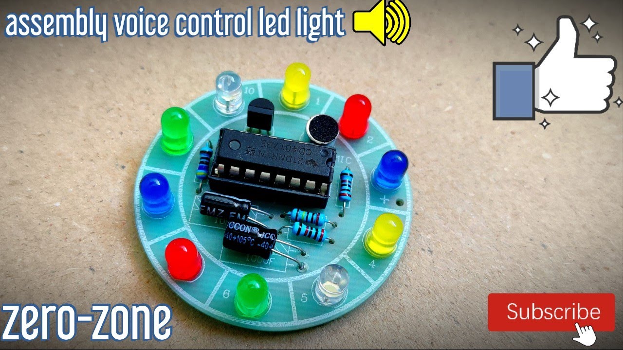 Colorful Voice Control Rotation LED Kit Assembly CD4017 | Diy ...