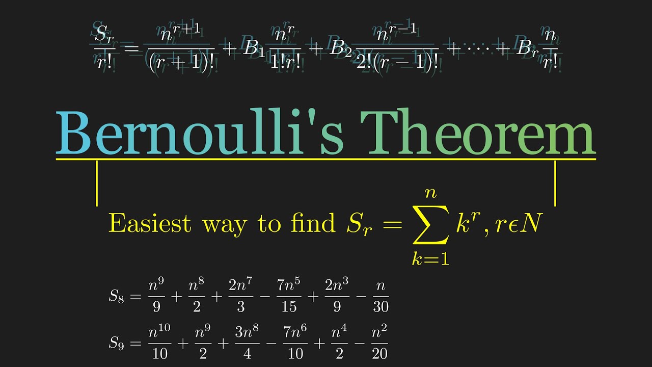 Bernoulli's Theorem easiest way to sum series with integer power - YouTube