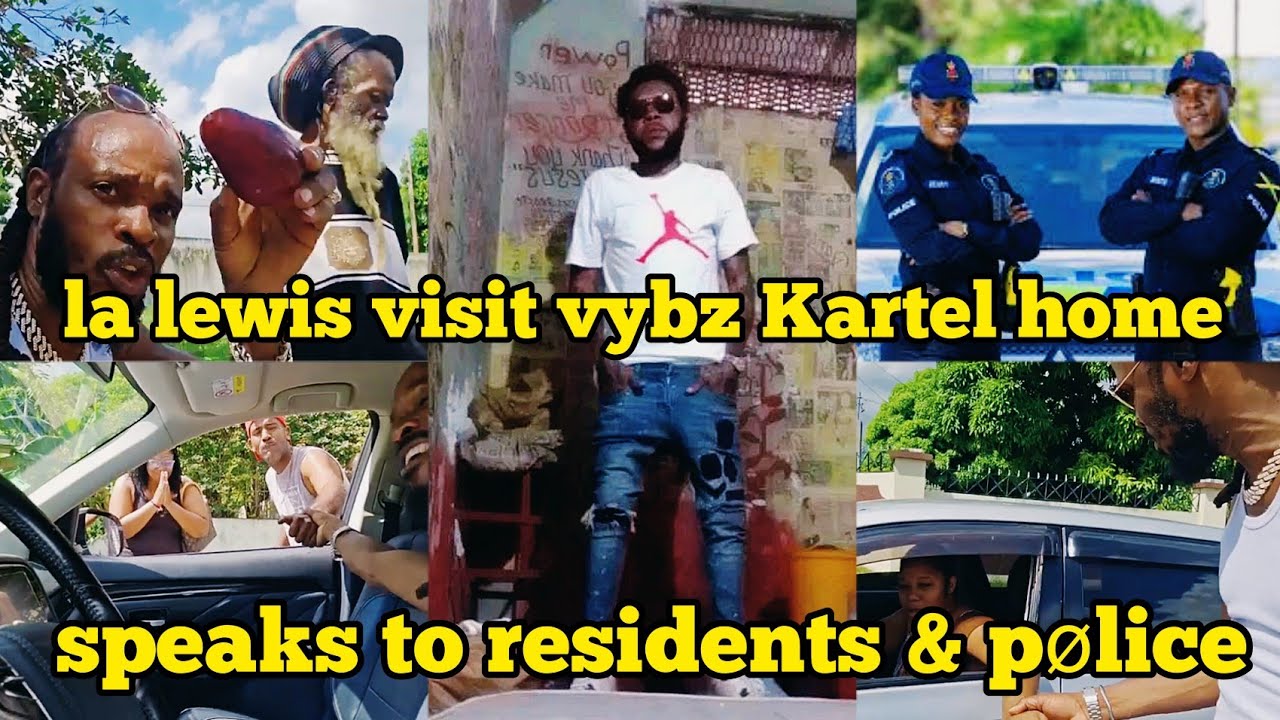 LA Lewis VISIT Vybz Kartel Home / Speaks to Pølice officer & Residents ...