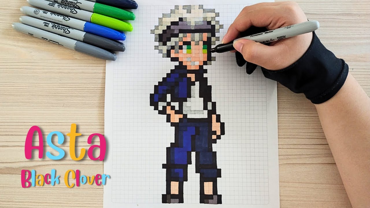 Como dibujar a ASTA de BLACK CLOVER en PIXEL ART – Tutorial paso a paso ...