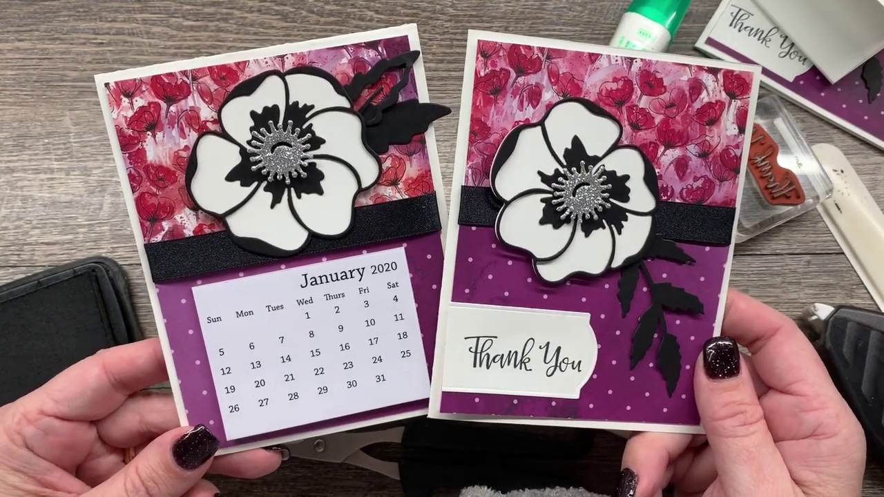 How to create a Gorgeous Poppy Card and coordinating Desktop Calendar ...