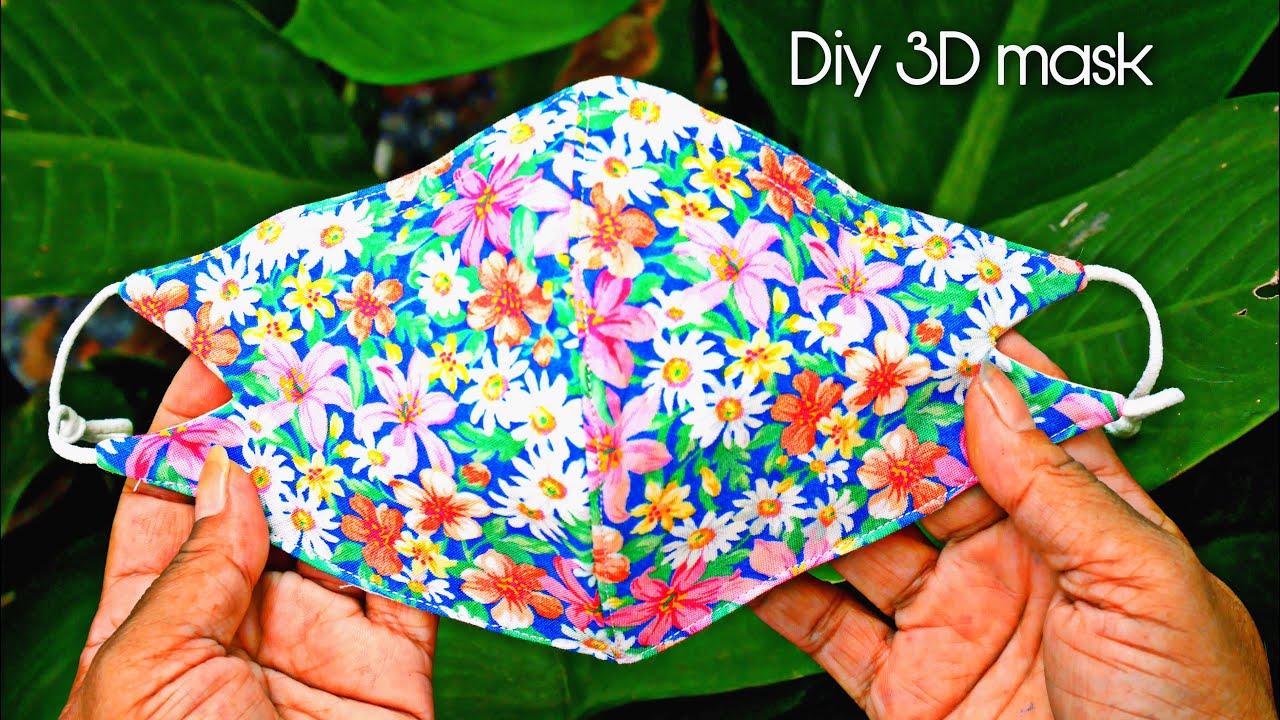 New diy 3D mask with nose wire and filter pocket|easy make pattern ...