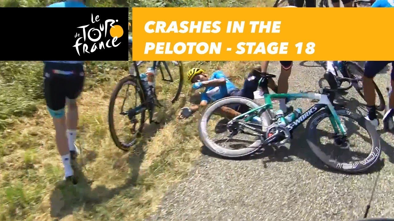 Crashes in the peloton, Quintana on the ground! - Stage 18 - Tour de ...