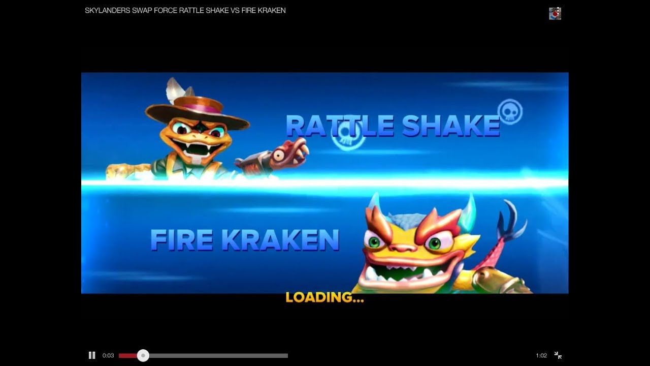 SKYLANDERS SWAP FORCE RATTLE SHAKE VS FIRE KRAKEN - YouTube