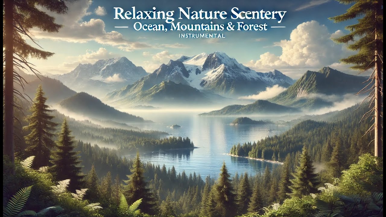 Peaceful Nature Scenery | Ocean, Mountains & Forest with Relaxing Music ...