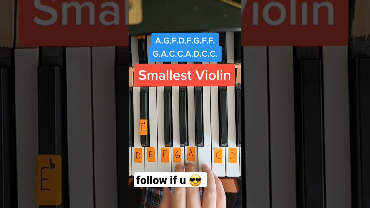 World's Smallest Violin Piano Tutorial - YouTube