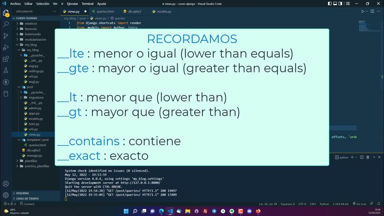 23 consulta de datos II - Curso Django - OpenBootcamp - YouTube