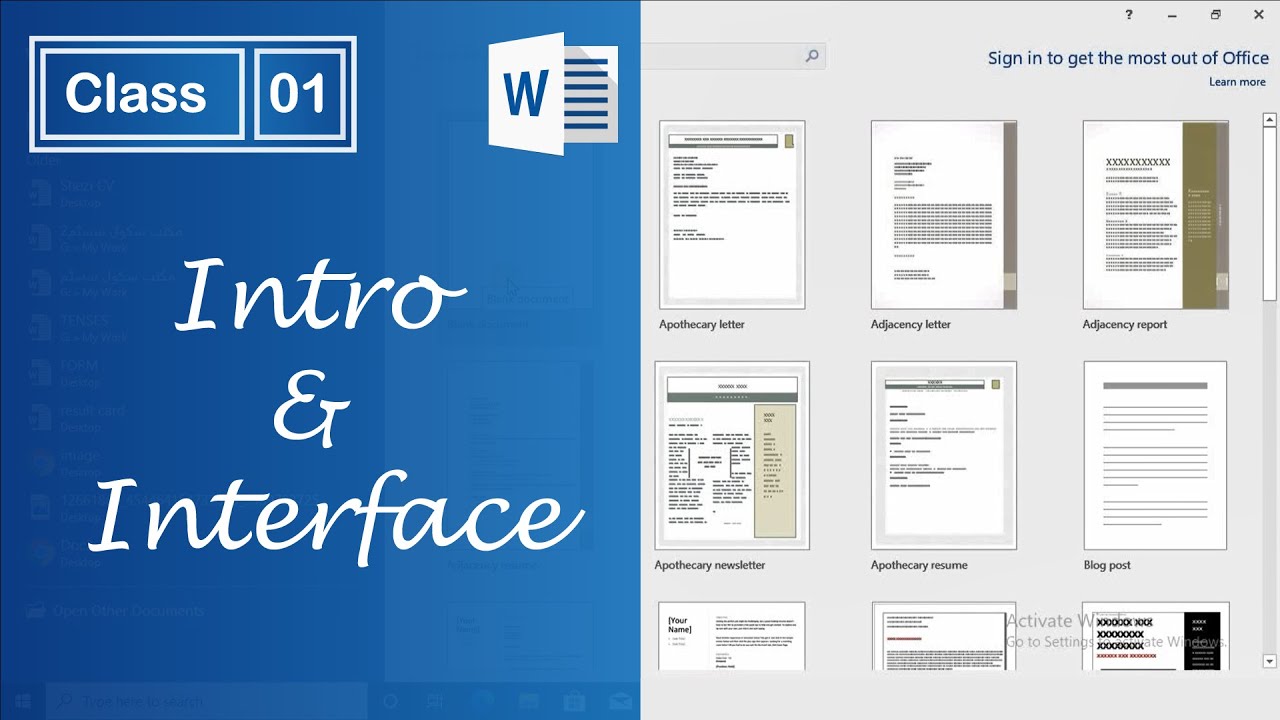 Introduction and Interface of Microsoft Word | Learn How to Open the ...