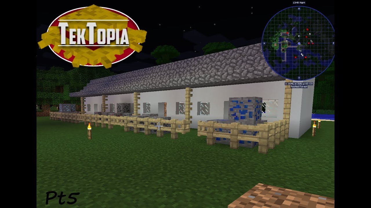 Minecraft - Tek Topia #5 - The miner's huts. - YouTube
