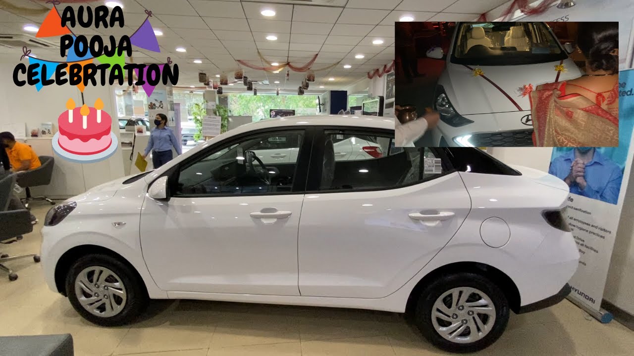 NEW CAR POOJA | Celebration Time | Taking delivery of Aura S CNG - YouTube