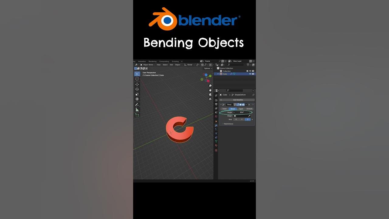 How to bend objects in Blender #blender3d #shorts #blendertutorial - YouTube