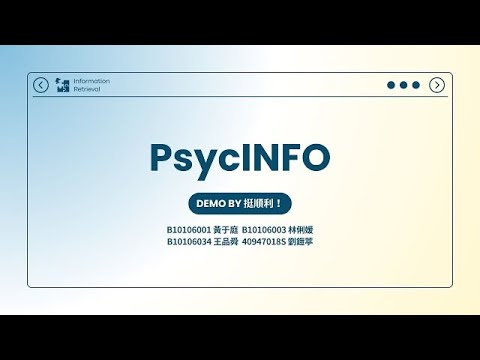 PsycINFO demo by 挺順利！ - YouTube
