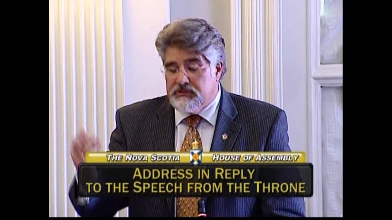 MLA Allan Rowe reads his Address in Reply to the Speech from the Throne ...