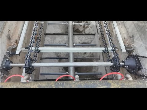 chain flight type sludge sand scum collector scraper - YouTube