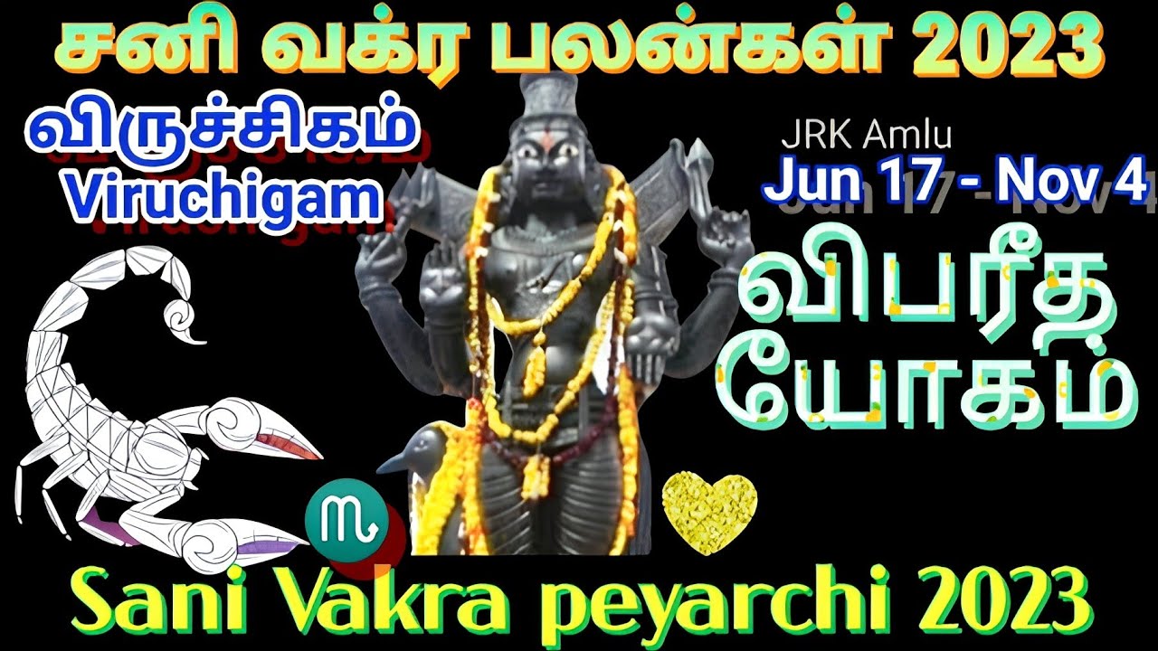 ♏விருச்சிகம் விபரீதயோகம் viruchigam sani vakra peyarchi palangal 2023 ...