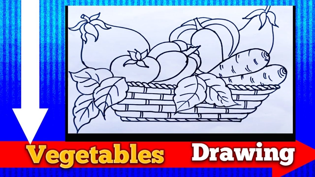 How to Draw Vegetables Step by Step | Vegetable Drawing | Easy Drawing ...