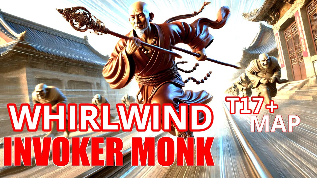 Path of Exile 2 - Whirlwind 1HP Invoker Monk insane speed T17 Map - YouTube