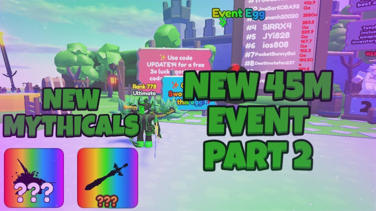 *NEW* 45M EVENT PART 2 In Sword Simulator (NEW MYTHICALS) - YouTube