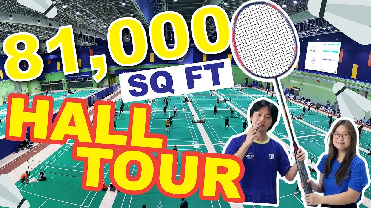 Singapore's Biggest Badminton Hall - Wyse Active Hub TOUR - YouTube