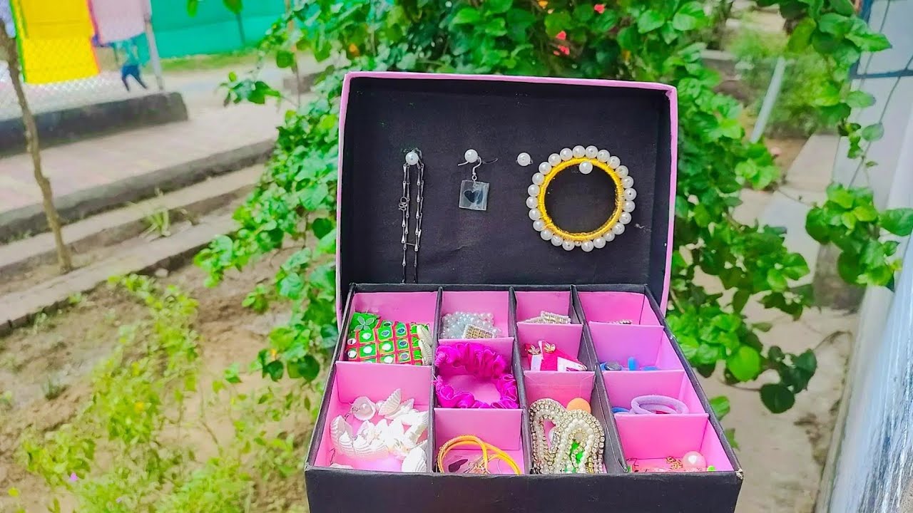 DIY jwellery organizer 😱😱 with waste sweet Box 😱 || how to make ...