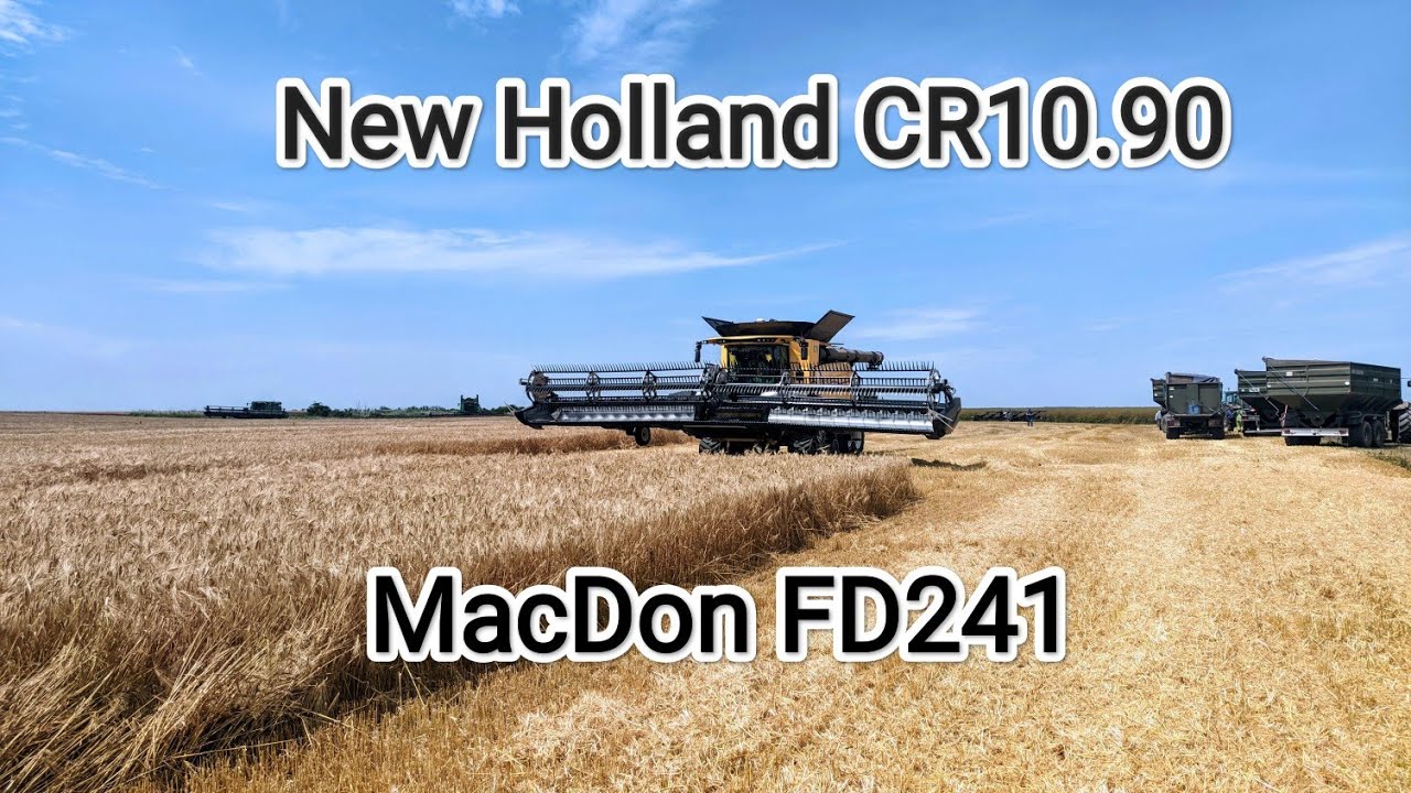 Комбайн New Holland CR10.90 можливості вражають з жаткою MacDon FD241 ...