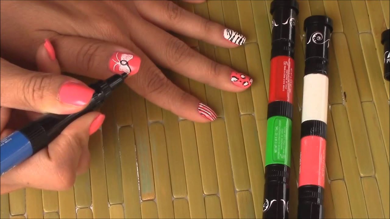 Как делать рисунки с помощью лаков маркеров Hot Designs - YouTube