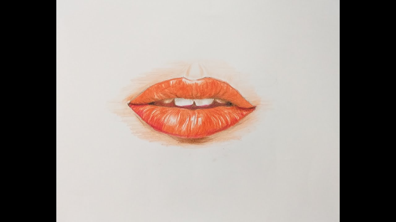 Realistic Lips Drawing and Color with Pencil Color - YouTube