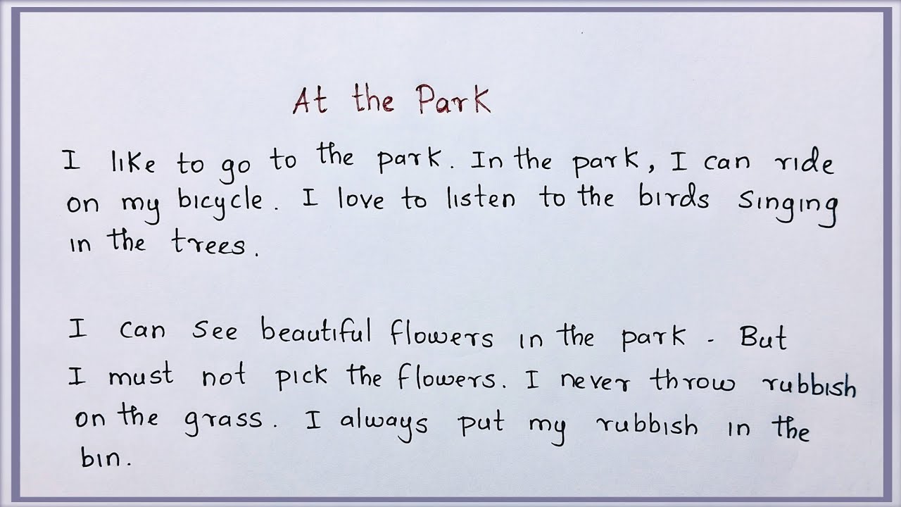 At the park | How to write an essay about the park ? | Park | Nifty's ...