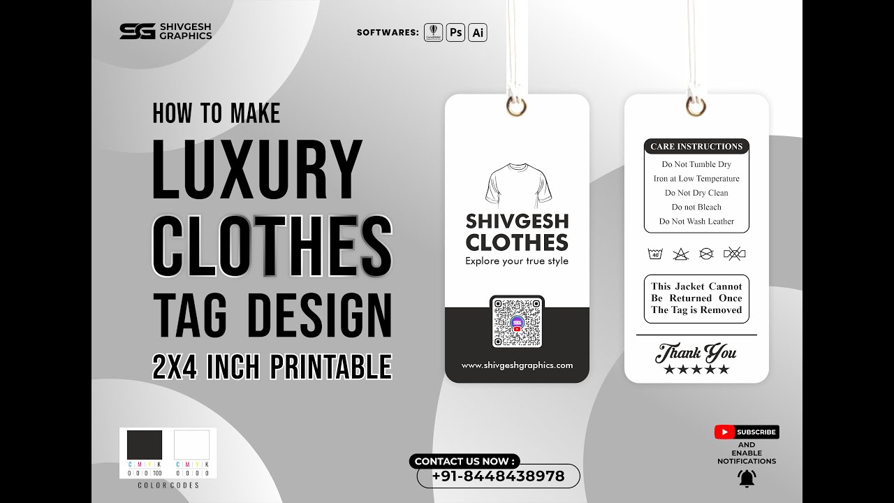 How to make Clothes Tag Design 2x4 Printable CorelDraw Tutorials - YouTube