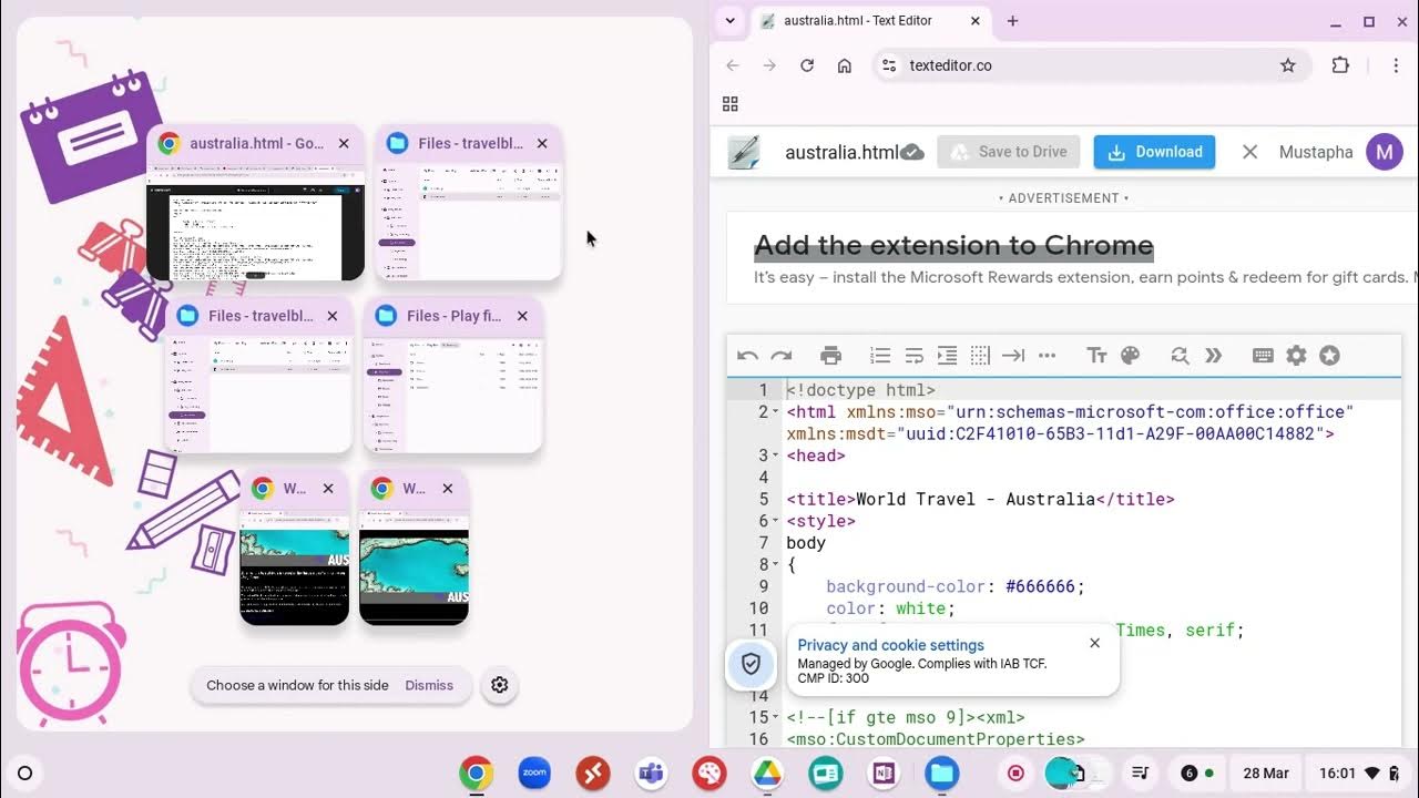 How to edit HTML pages in your Chromebook - YouTube