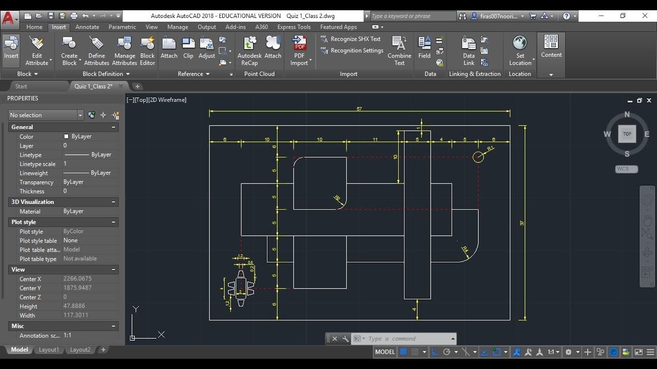 Lec. 4_2 AutoCAD Quiz 1_Class 2 [AutoCAD Basics] - YouTube
