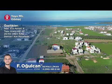 Gömeç Yaya Mh.'de Denize 1 Km Mesafede 481 m2 İmarlı Arsa