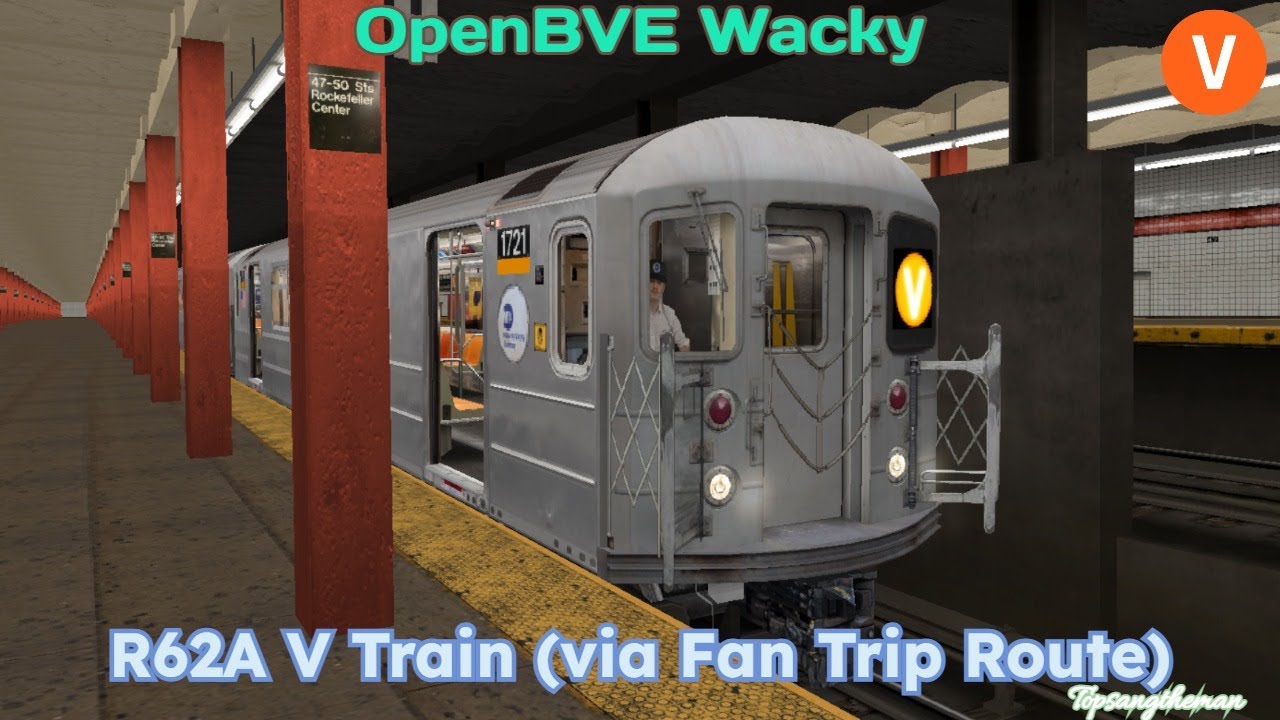 OpenBVE Wacky - R62A V Train (via Fan Trip Route) - YouTube