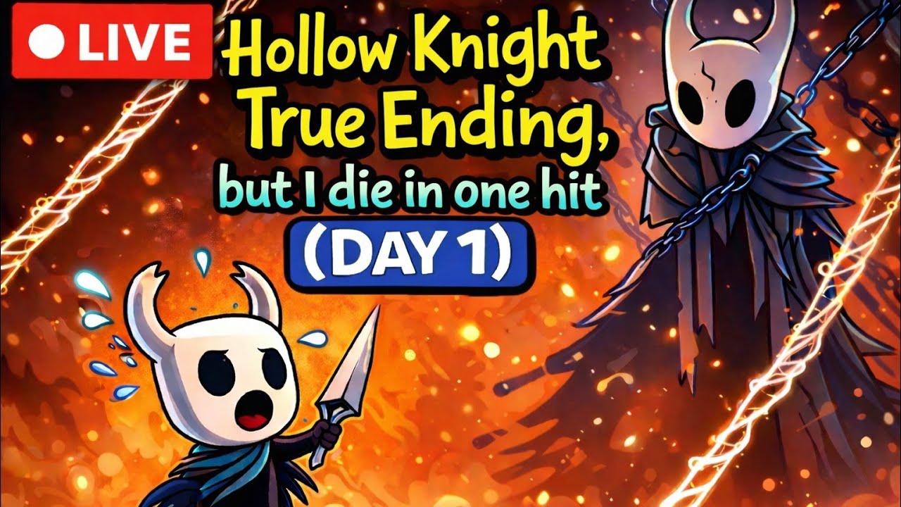 Hollow Knight True Ending, but I die in ONE HIT (Day 1) - YouTube