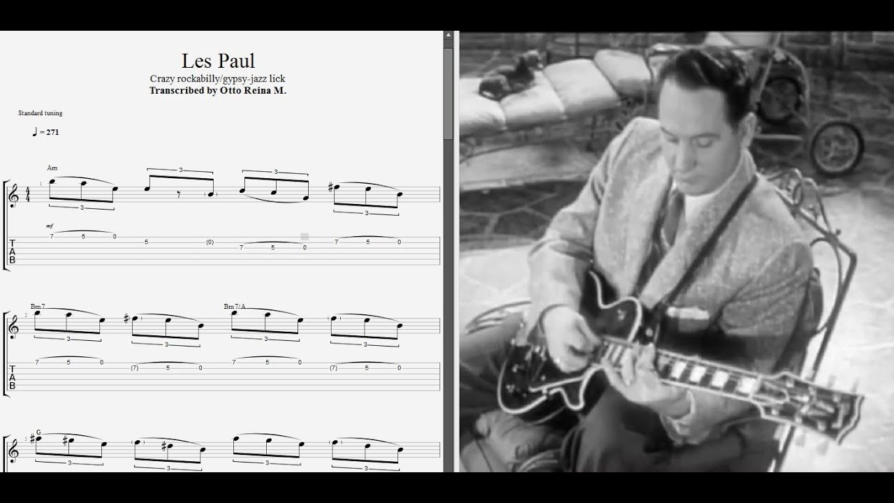 Les Paul - Crazy rockabilly / gypsy jazz lick! (w/ TABS) - YouTube
